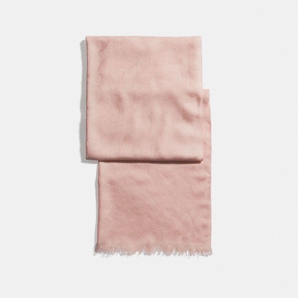 Coach | Accessories | Coach Signature Logo Wrap Scarf Shawl Blush Pink ...